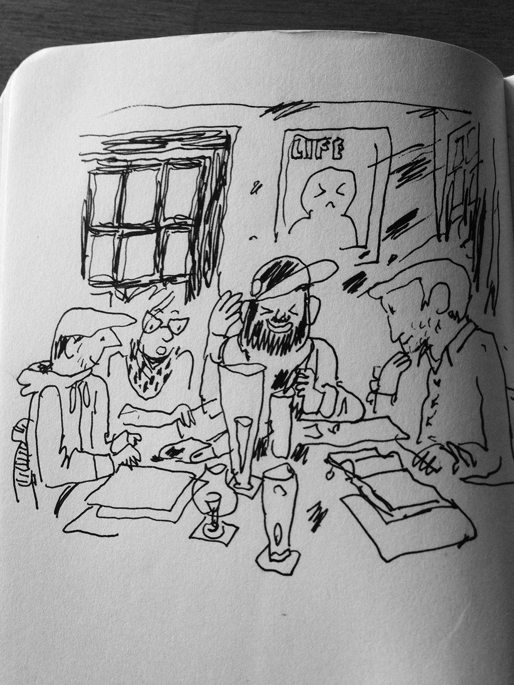 Erstes Treffen – Skizze von Thomas Wellmann – Philipp Spreckels